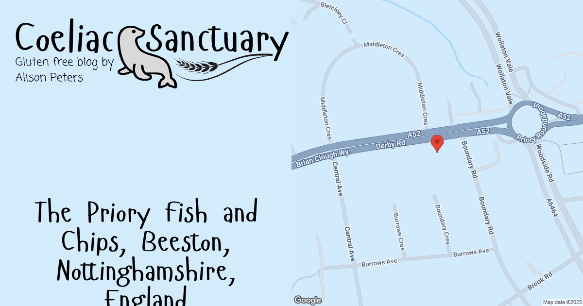Gluten free at The Priory Fish and Chips, Beeston, Nottinghamshire ...
